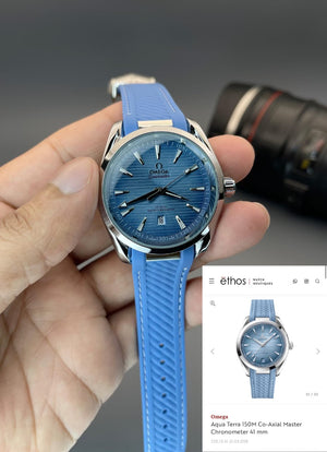 Omega seamaster silver blue