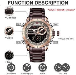 NaviForce (Orginal ) Analog-Digital Watch - For Men NF9163